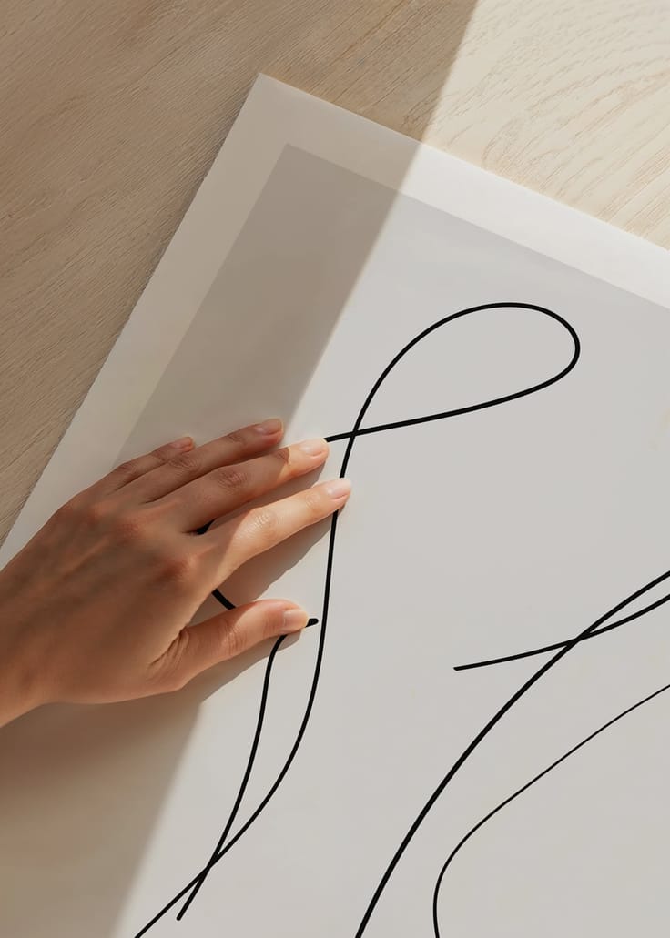 Curved Lines No1 Poster | Schwarz-Weiß | Gallerix.de