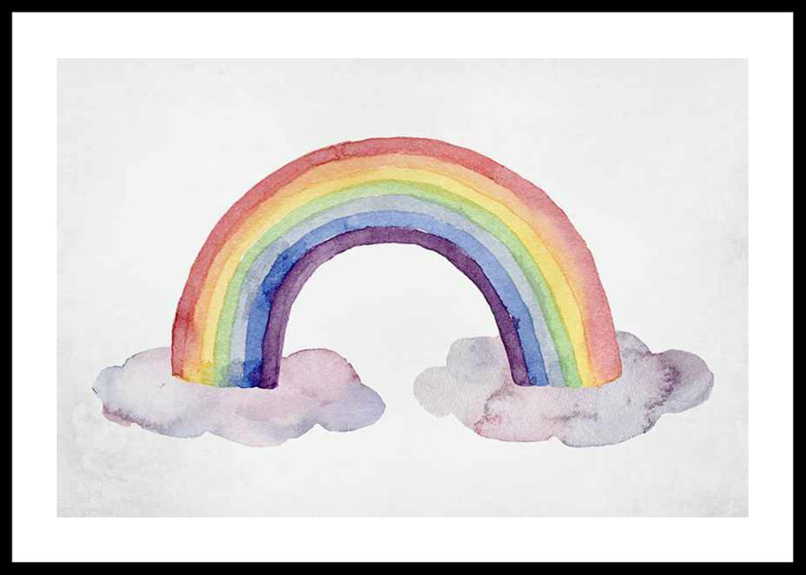 Watercolor Rainbow Poster | Barntavlor | Gallerix.se