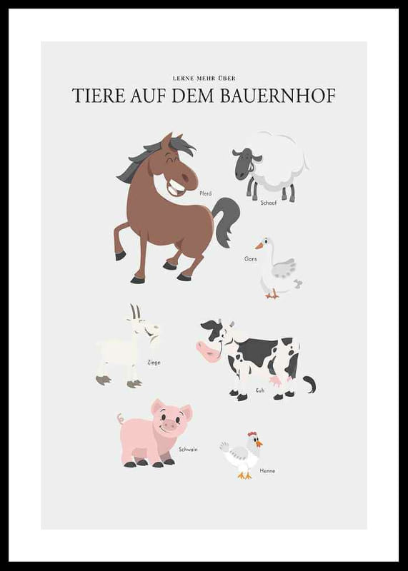 Tiere Auf Dem Bauernhof Poster | | Gallerix.at