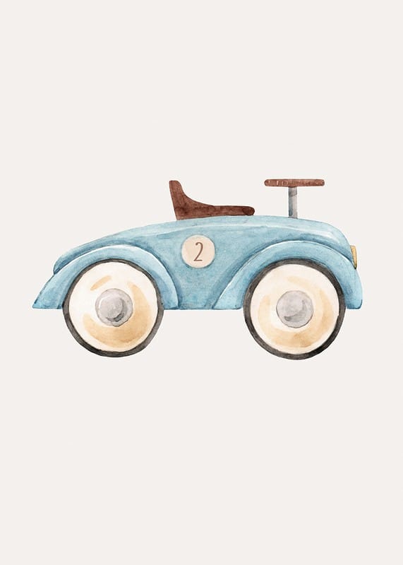 Blue Toy Car Poster | Kinderposter | Gallerix.de