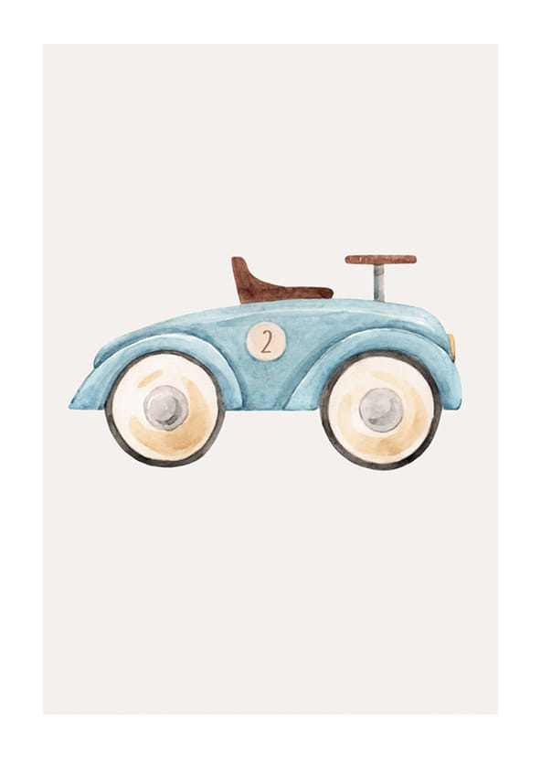Blue Toy Car Poster | Kinderposter | Gallerix.de