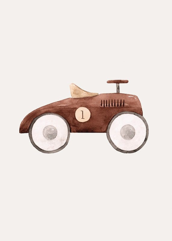 Brown Toy Car Poster | Kinderposter | Gallerix.de