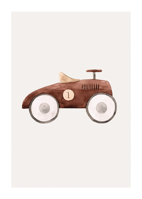 Brown Toy Car Poster | Kinderposters | Gallerix.nl