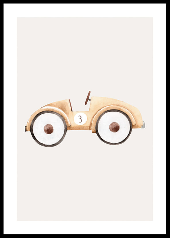 Beige Toy Car Poster | Kinderposter | Gallerix.de