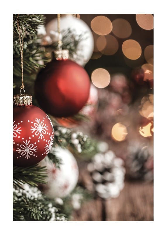 Red Christmas Decorations Poster | Julkonst | Gallerix.se
