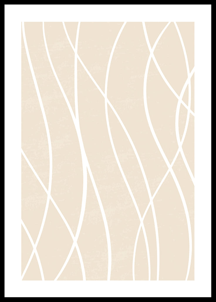 White Line Art Poster | Line art | Gallerix.se
