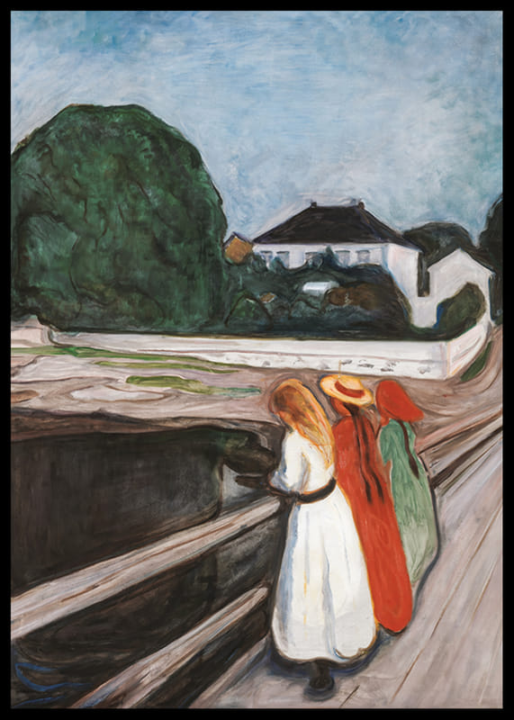 The Girls on the Bridge By Edvard Munch Poster | Berühmte Künstler ...