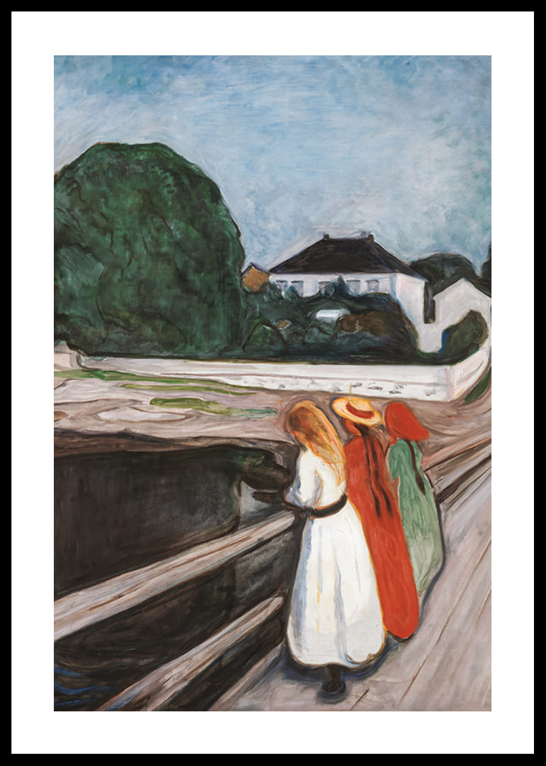 The Girls on the Bridge By Edvard Munch Poster | Berühmte Künstler ...
