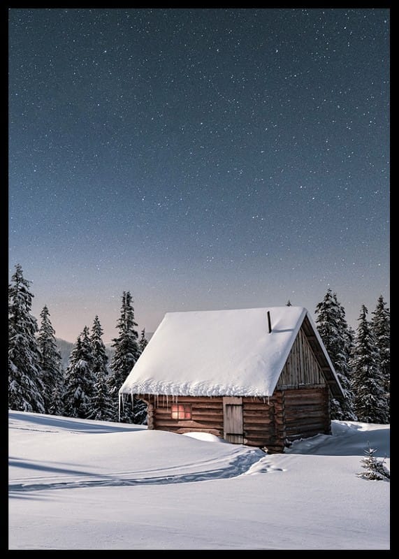 Cabin Under Stars Poster | Winter | Gallerix.de