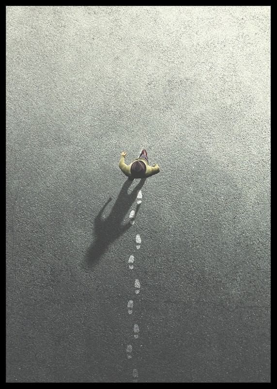 Walking Leaving Footsteps Poster | Konzeptionell und Surreal | Gallerix.de