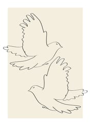 Doves Line Drawing Poster | Line art | Gallerix.de