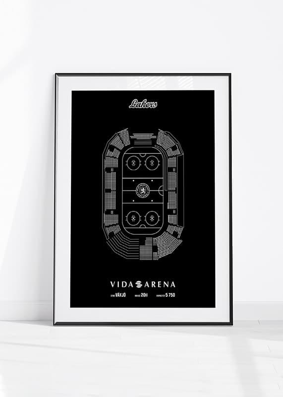 Vida Arena Skiss Svart Poster | Växjö Lakers | Gallerix.se