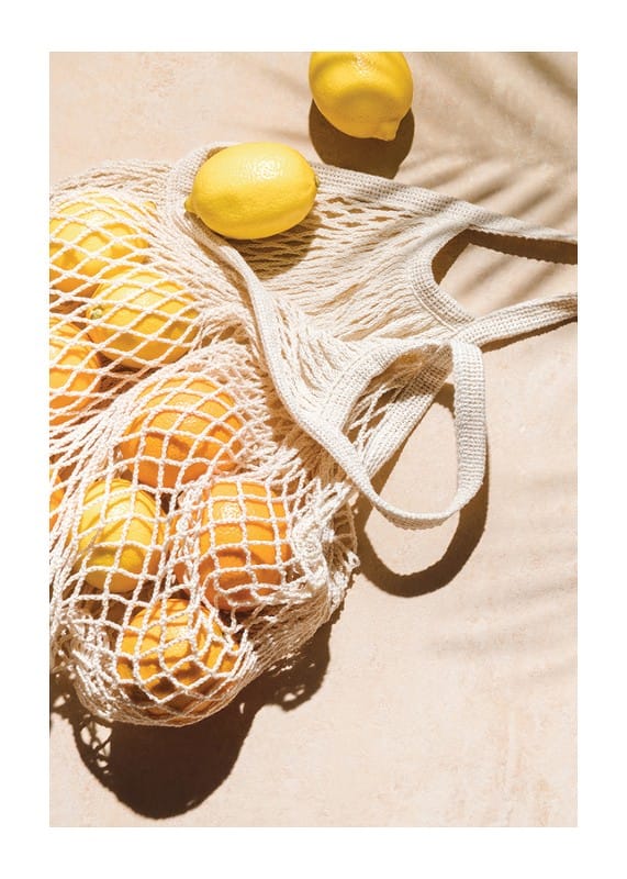 Lemons In Net Bag Poster | Fotokonst | Gallerix.se