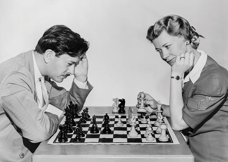 Chess Players Poster | Schwarz-Weiß | Gallerix.de