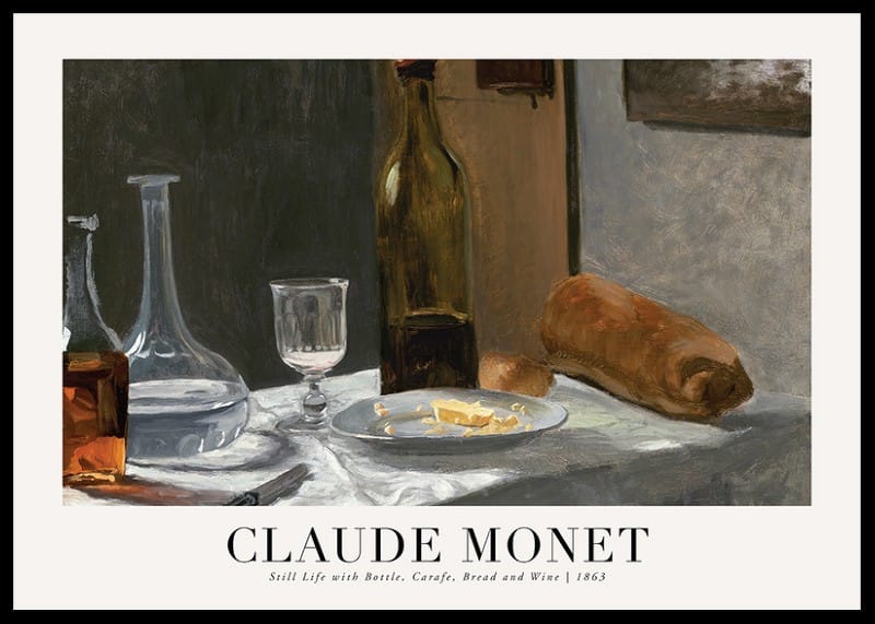 Still Life With Bottle And Wine 1863 By Claude Monet Poster | Claude ...