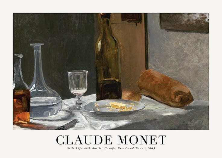Still Life With Bottle And Wine 1863 By Claude Monet Poster | Claude ...