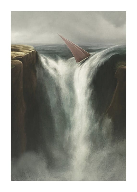 Falling Into A Waterfall Poster | Konceptuellt & Surrealistiskt ...