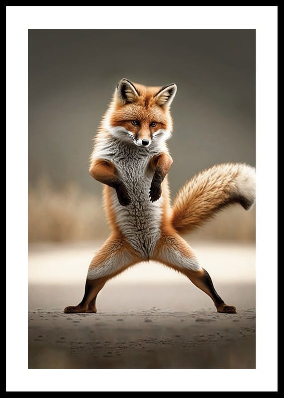 Dancing Fox Affiche | Pour enfants | Gallerix.fr
