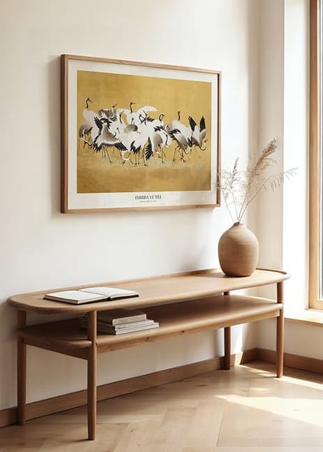 Japanese Flock Of Cranes By Ishida Yūtei Plakat | Japandi | Gallerix-home.dk