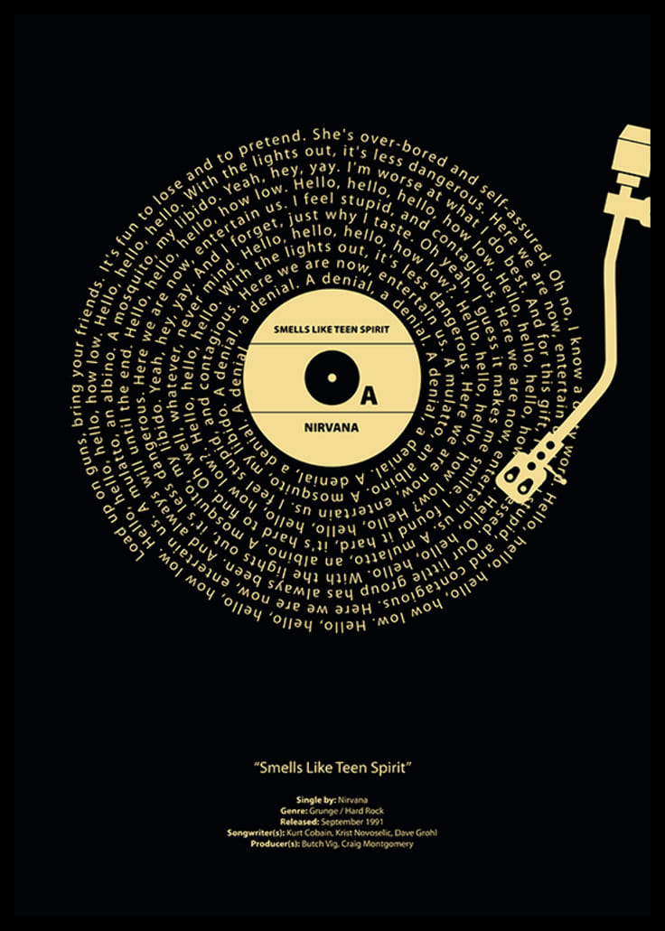 Smells Like Teen Spirit Vinyl By Nirvana Poster | Grafische | Gallerix.de