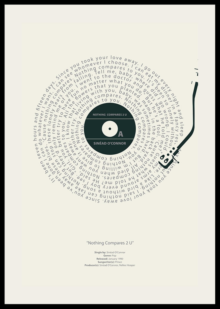 Nothing Compares 2 U Vinyl By Sinead O Connor Poster | Grafiskt ...