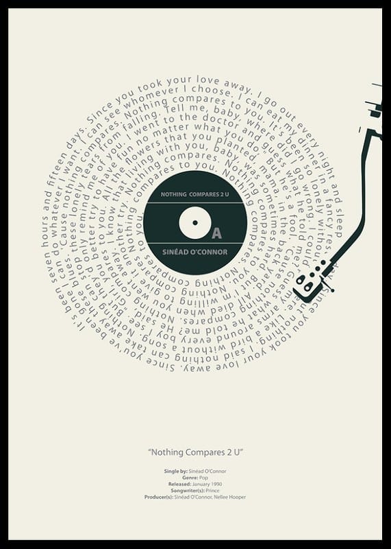 Nothing Compares 2 U Vinyl By Sinead O Connor Poster | Grafische ...