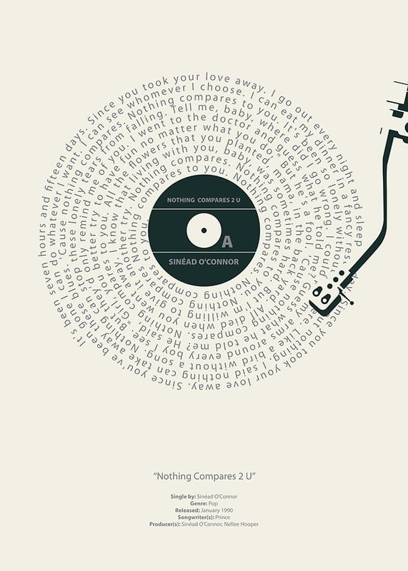 Nothing Compares 2 U Vinyl By Sinead O Connor Poster | Grafische ...