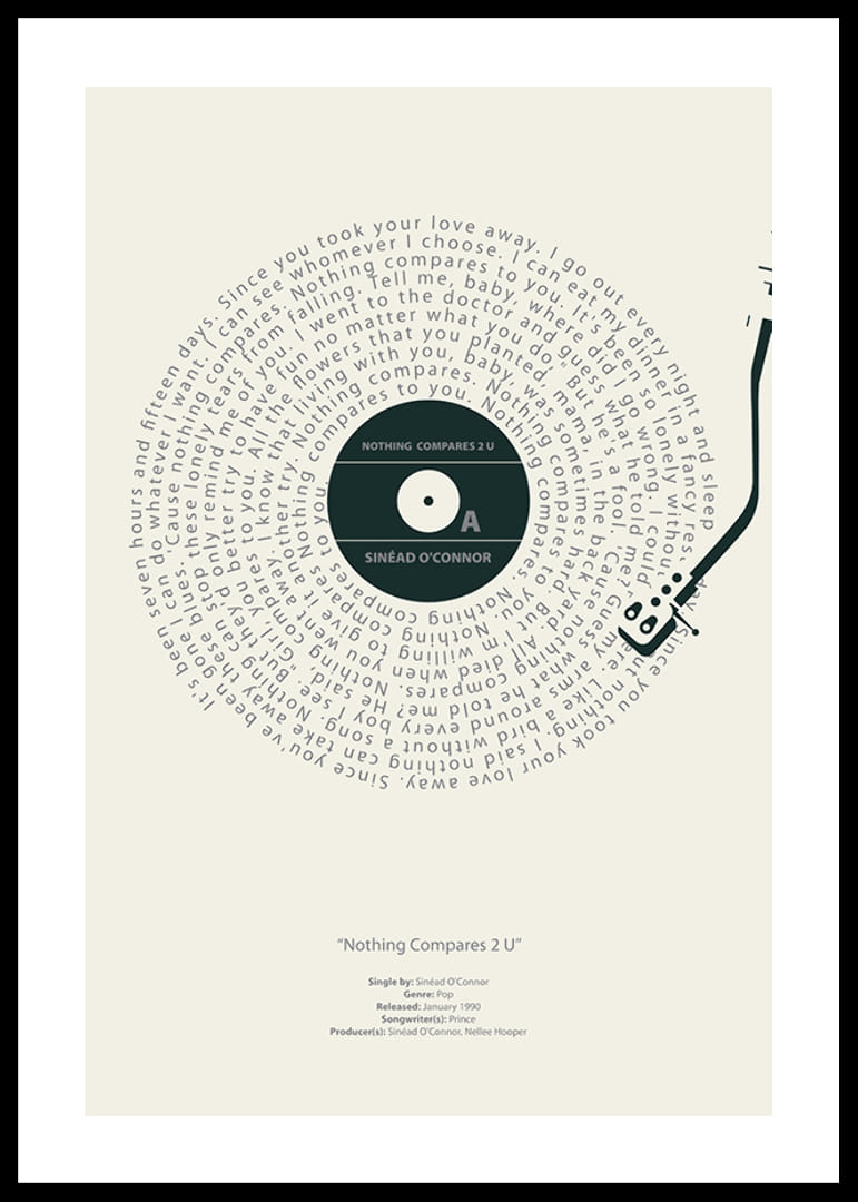 Nothing Compares 2 U Vinyl By Sinead O Connor Poster | Grafische ...