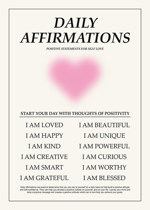 Daily Affirmations Poster | Texttavlor | Gallerix.se