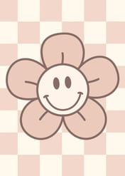 Pink Smiley Flower Poster | Kinderposters | Gallerix.nl