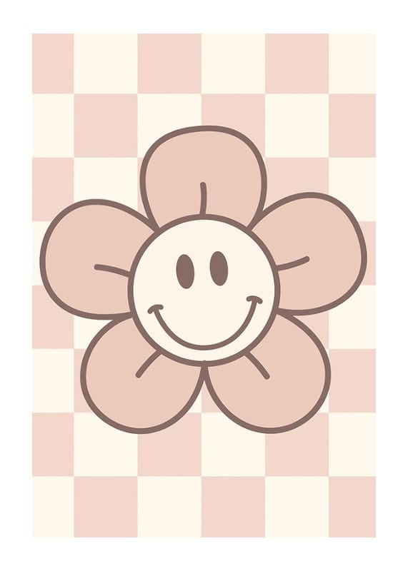 Pink Smiley Flower Poster | Kinderposters | Gallerix.nl