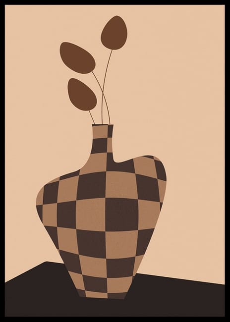 Checkered Vintage Vase No2 Poster | Vintage | Gallerix.se