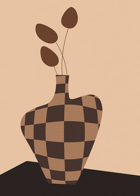 Checkered Vintage Vase No2 Poster | Vintage | Gallerix.se
