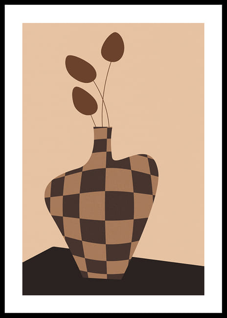 Checkered Vintage Vase No2 Poster | Vintage | Gallerix.se