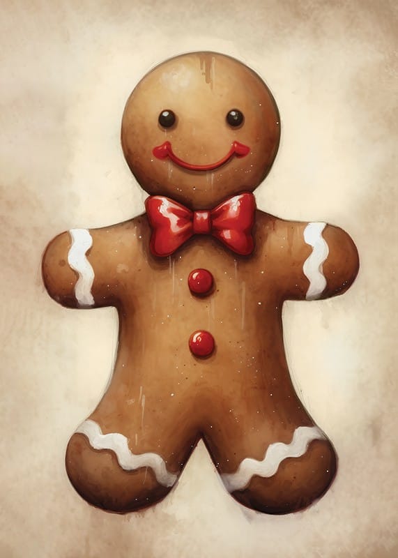 Happy Gingerbread Man Poster | Kinderposter | Gallerix.de