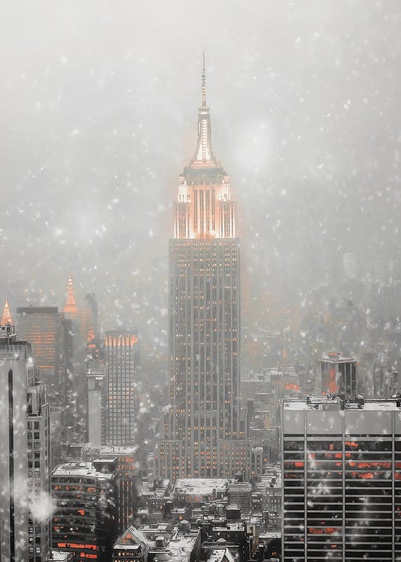 Empire State In Winters Glow Poster | Städer och Arkitektur | Gallerix.se