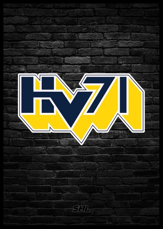 HV71 Brick Wall Logo Poster | HV71 | Gallerix.se