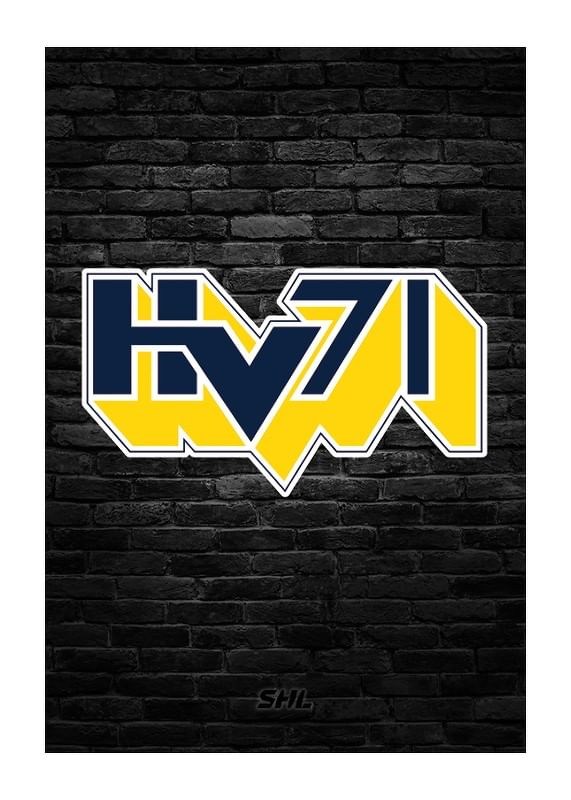 HV71 Brick Wall Logo Poster | | Gallerix.se