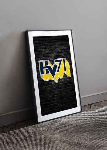 HV71 Brick Wall Logo Poster | | Gallerix.se