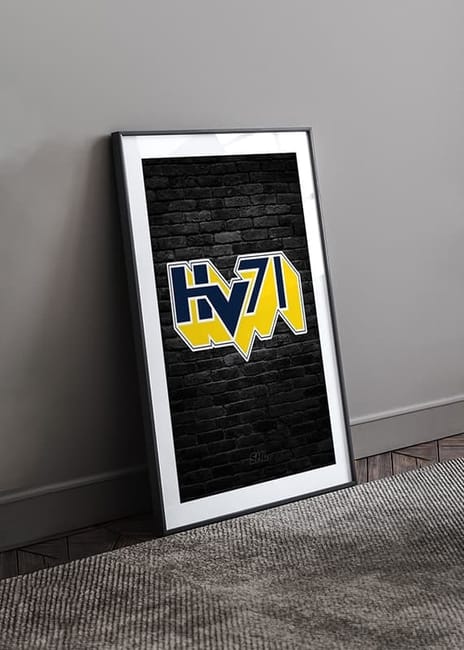 HV71 Brick Wall Logo Poster | | Gallerix.se