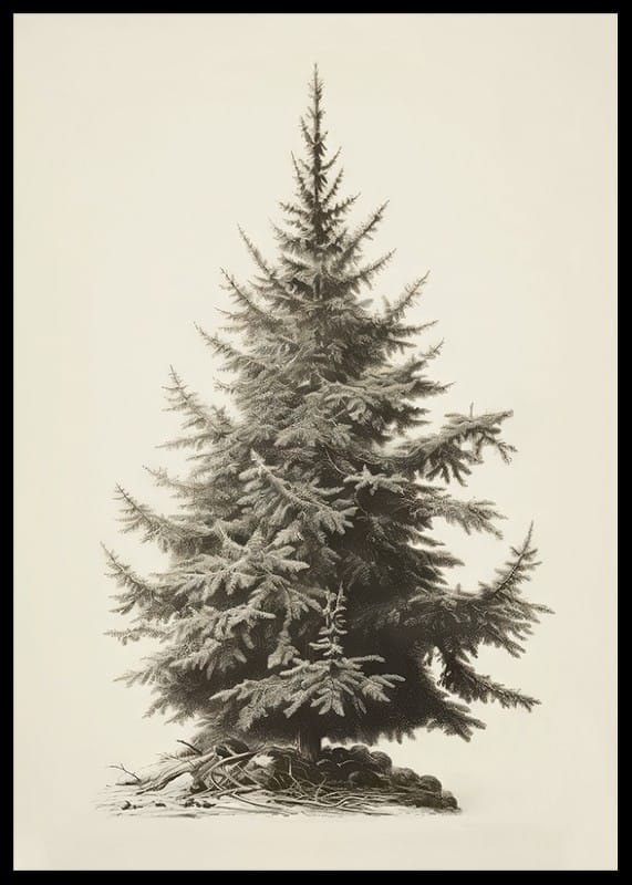 Vintage Fir Tree Juliste | | Gallerix.fi