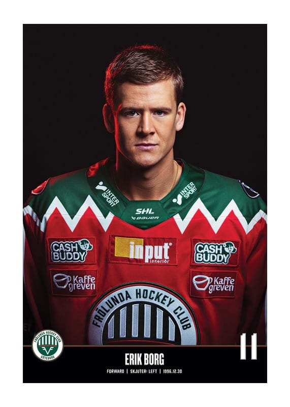 Erik Borg #11 Frölunda HC 2023/2024 Poster | Frölunda HC | Gallerix.se