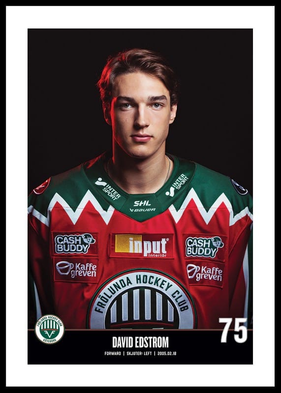 David Edstrom #75 Frölunda HC 2023/2024 Poster | Frölunda HC | Gallerix.se