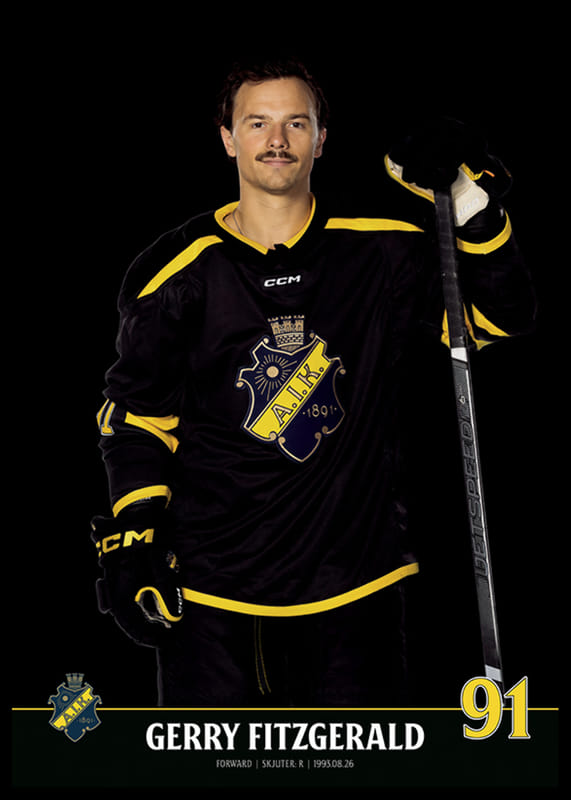 Gerry Fitzgerald #91 AIK Hockey 2023/2024 Poster | AIK Hockey | Gallerix.se