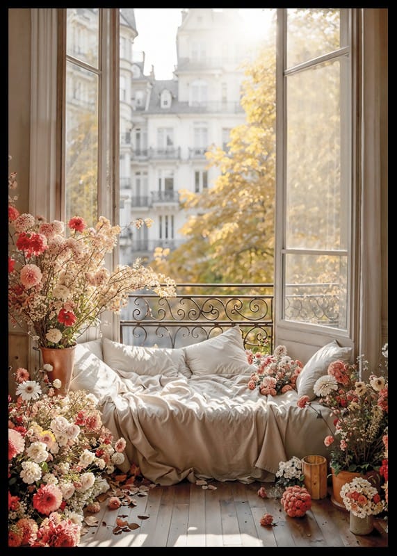 Flowers By The Open Window Poster | Botaniskt | Gallerix.se