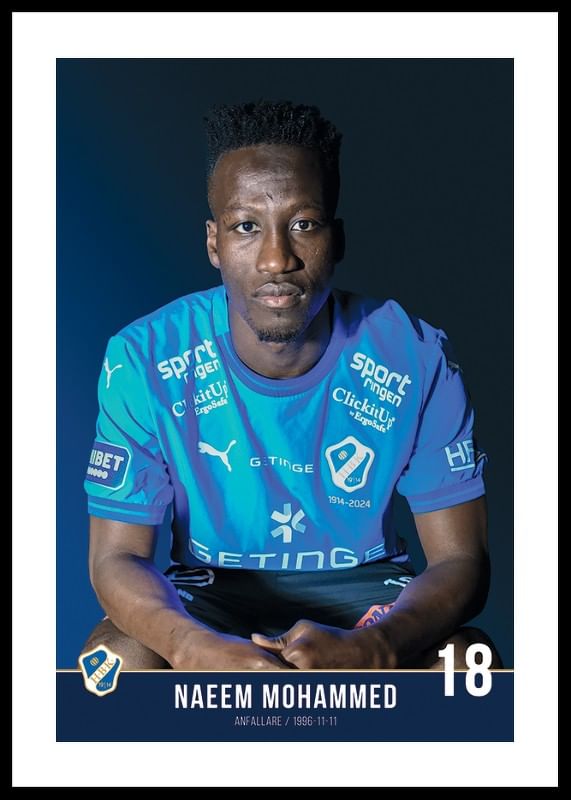 Naeem Mohammed #18 Halmstads BK 2024 Poster | Halmstads BK | Gallerix.se