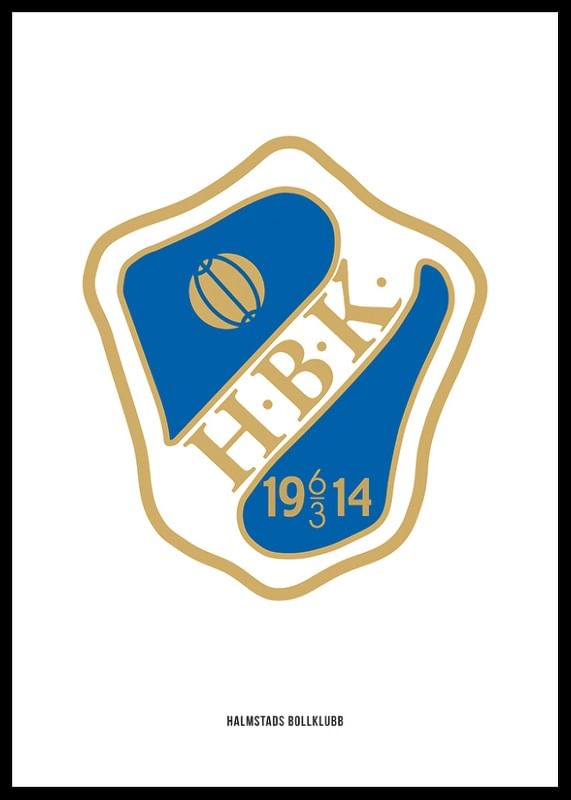 HBK Logo Vit Halmstads BK Poster | Halmstads BK | Gallerix.se