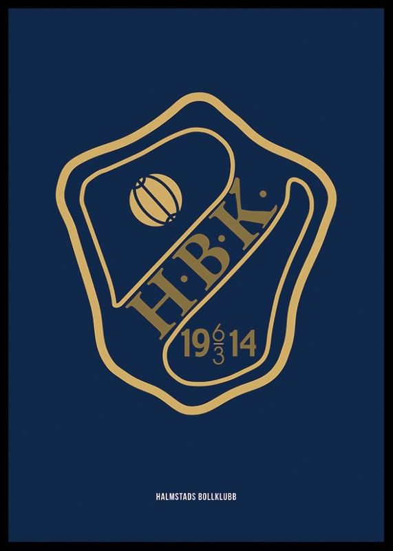 HBK Logo Outline Halmstads BK Poster | Halmstads BK | Gallerix.se
