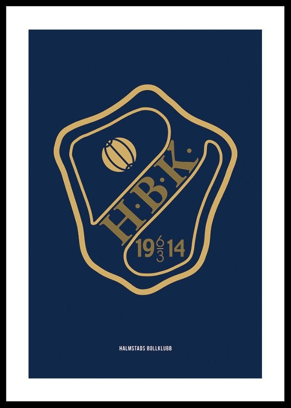 HBK Logo Outline Halmstads BK Poster | Halmstads BK | Gallerix.se