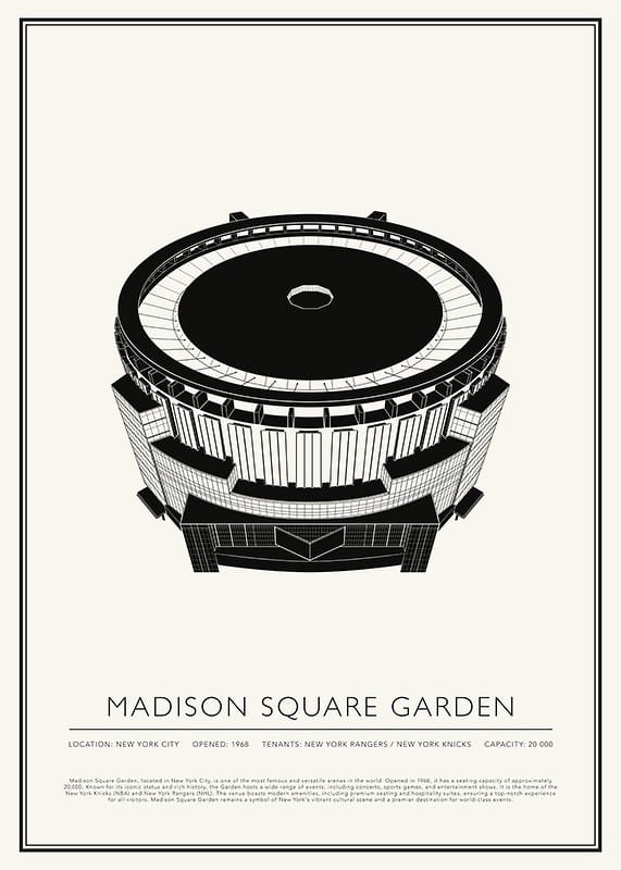 Madison Square Garden Vintage Sketch 01 EN Poster | | Gallerix.se